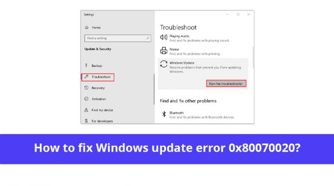 Feature Update To Windows 10, Version 1903 - Error 0x80070020